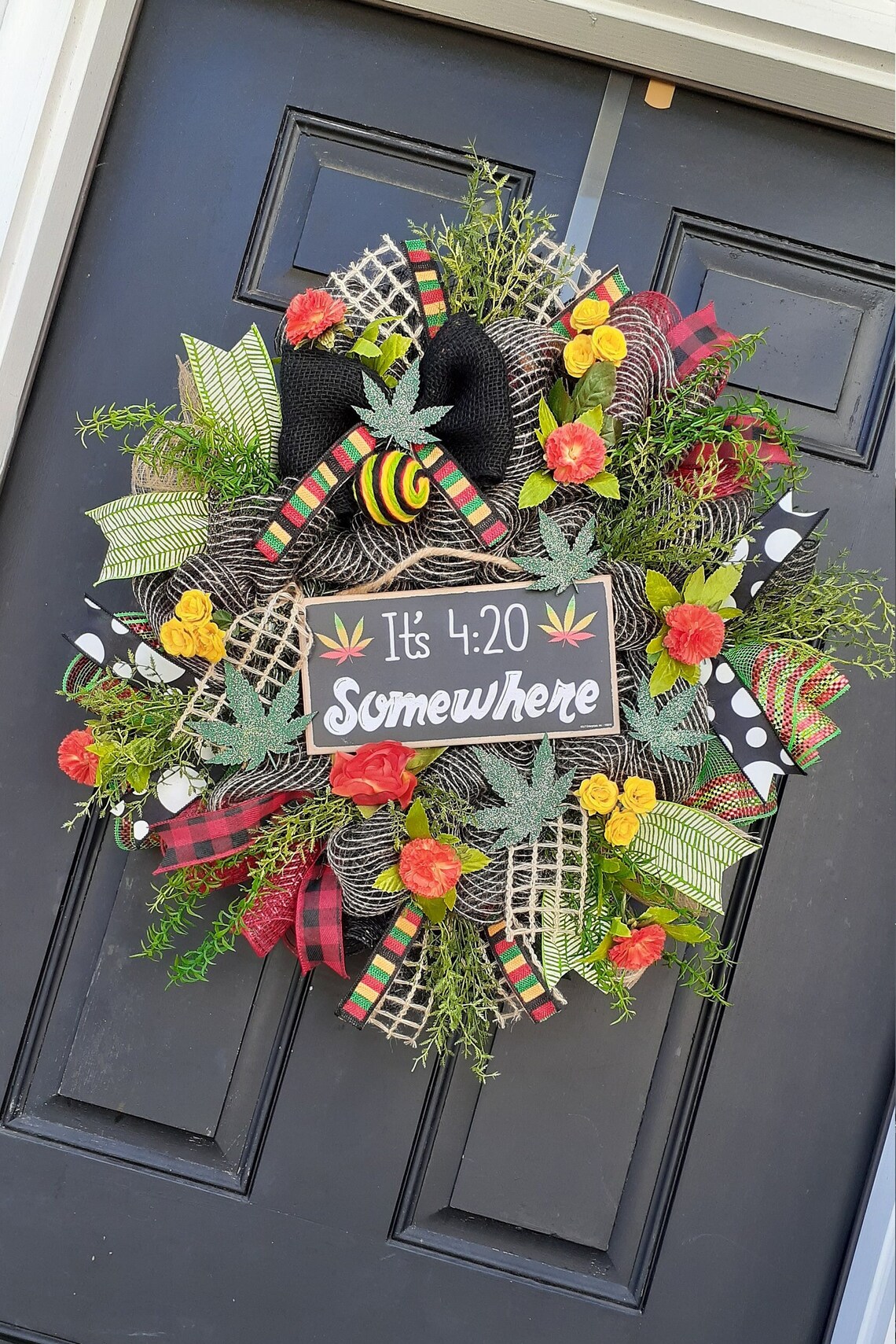 Marijuana Wreath Man Cave Decor She Shed Decor Stoner Gift - Etsy