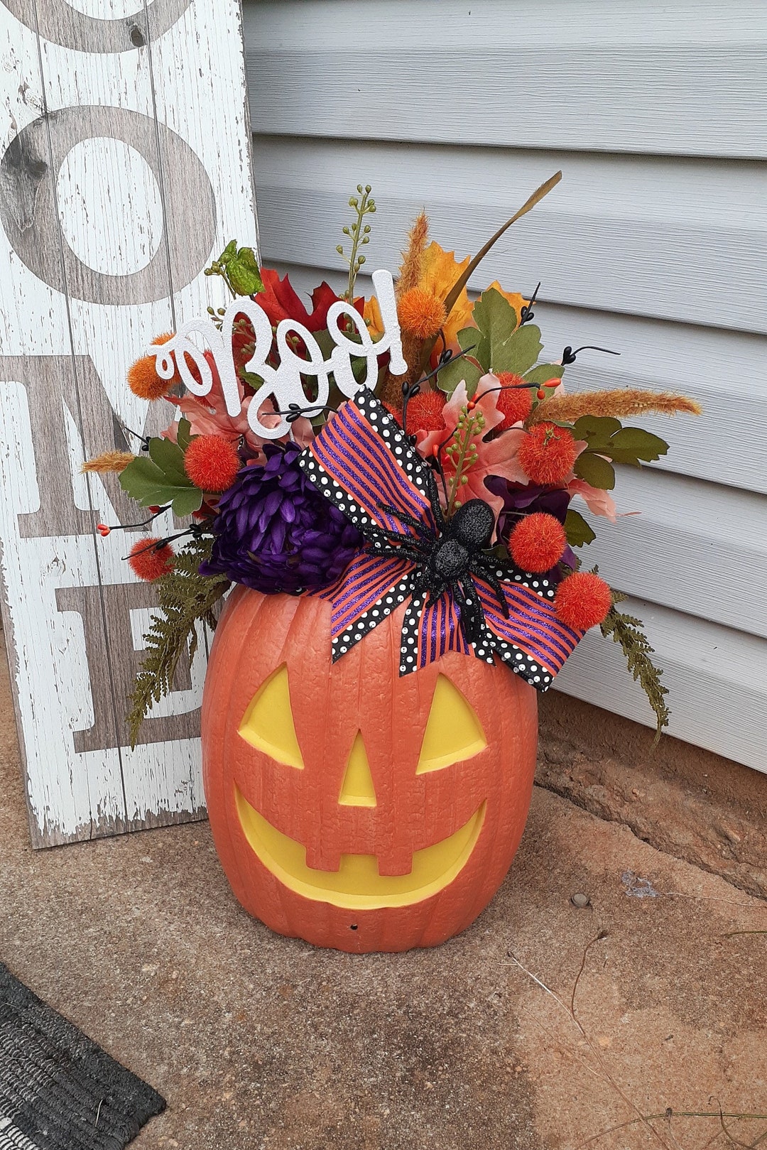 Light up Jack O Lantern, Pumpkin Decor, Pumpkin Centerpiece,light up ...