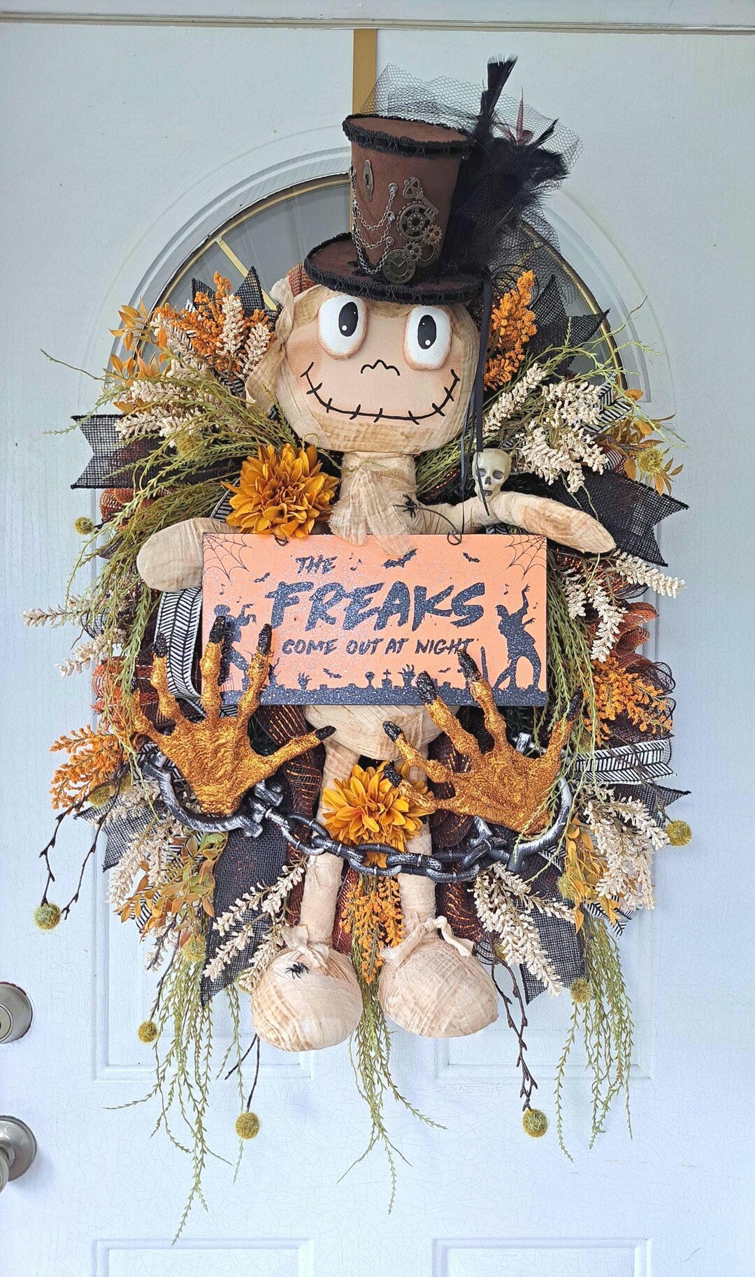 Handmade Halloween Mummy Wreath: Scary Fall Door Decor - Etsy