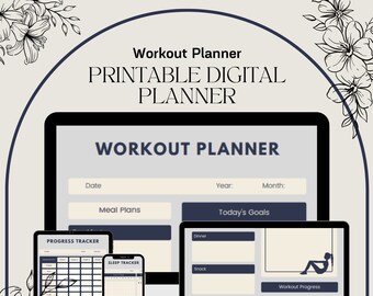 Daily Workout Log Fitness Tracker Printable PDF Exercise - Etsy