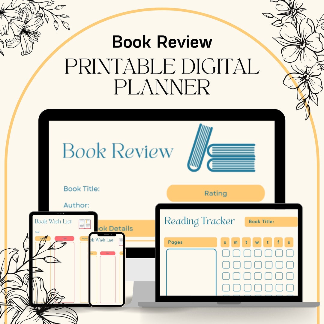 Book Review Planner: Reading Tracker Journal (digital Download) - Etsy