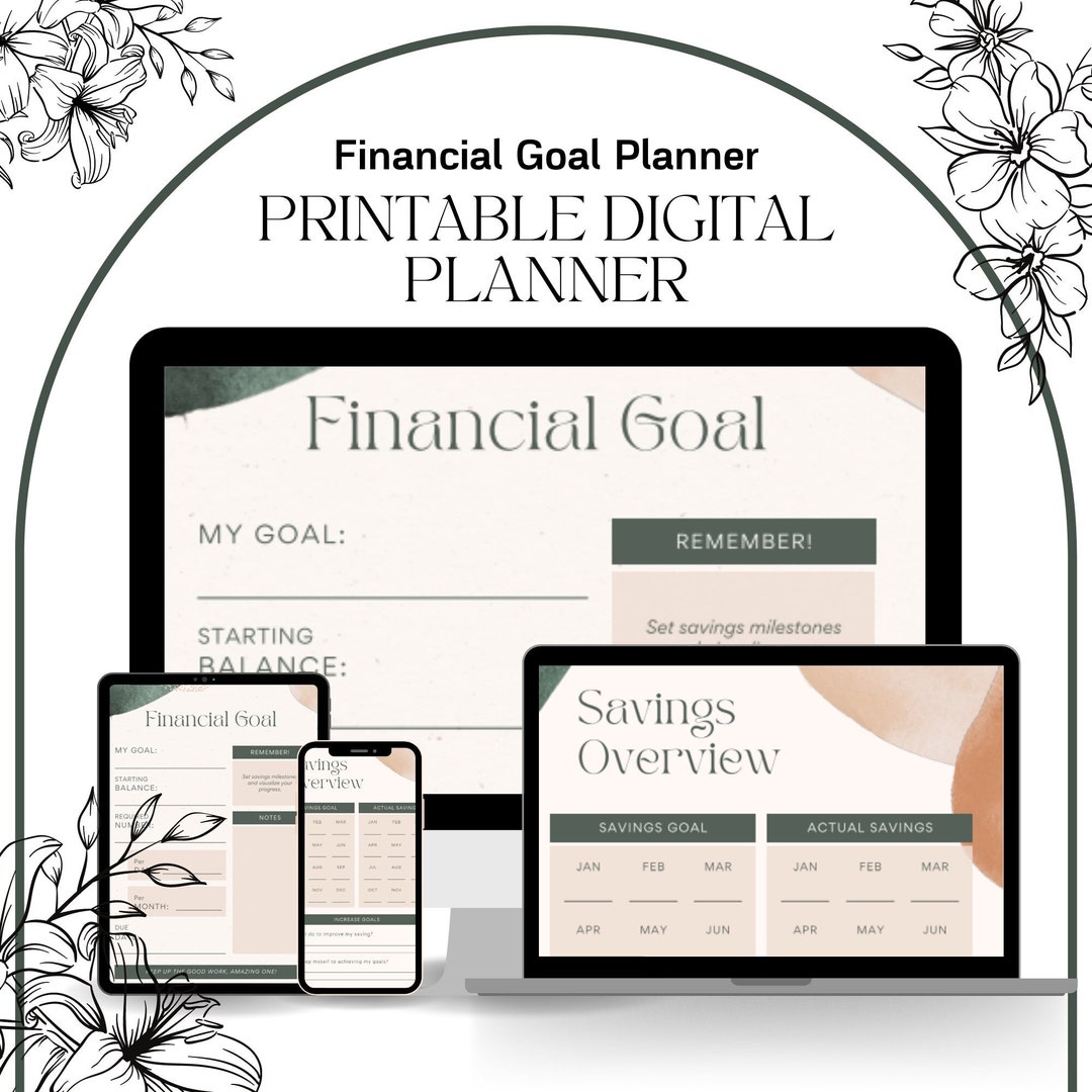 Financial Goal Planner | Savings Tracker | Digital Tracker | Financial ...