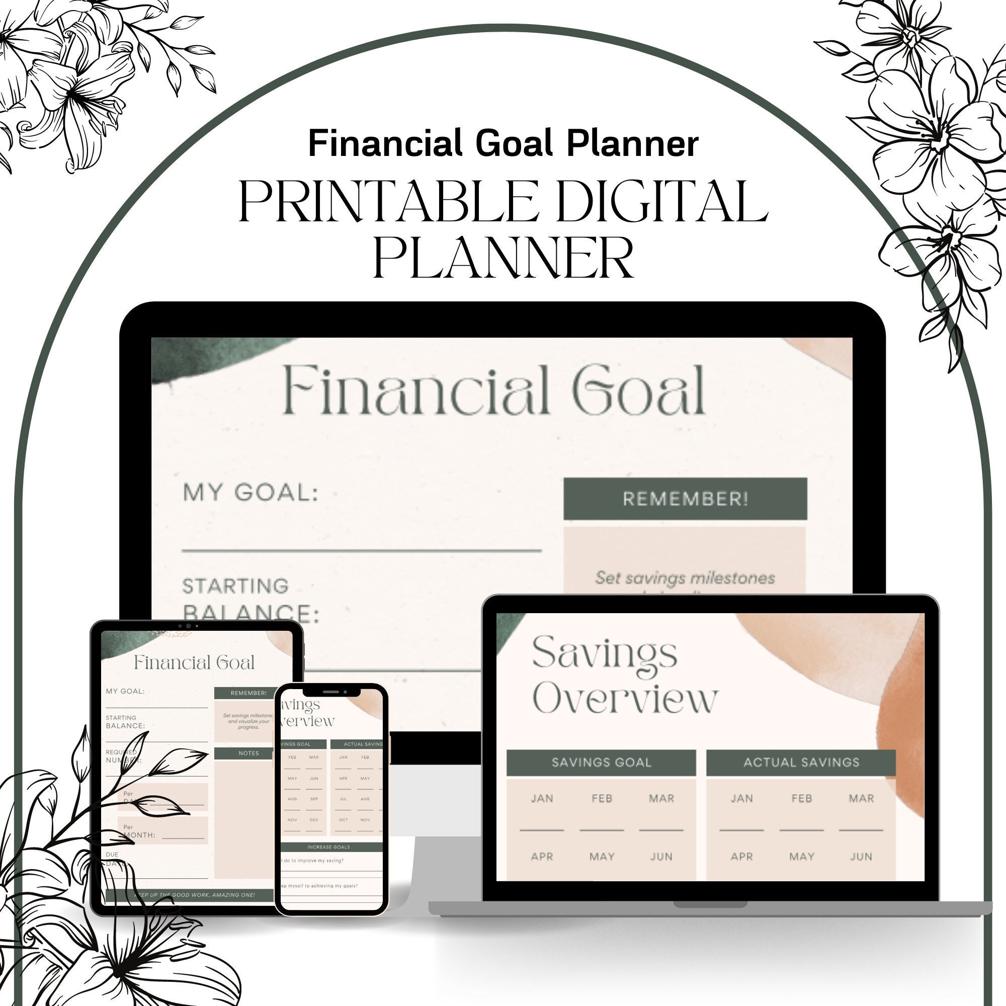 Financial Goal Planner | Savings Tracker | Digital Tracker | Financial ...