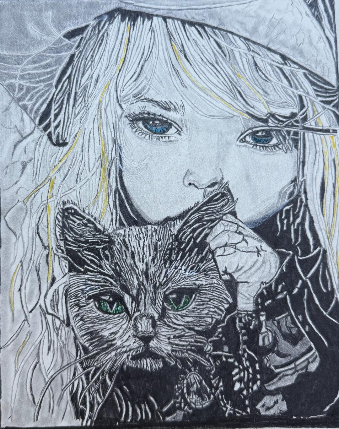 Cute Cat Girl. A4 Size Hand Drawn Prints - Etsy