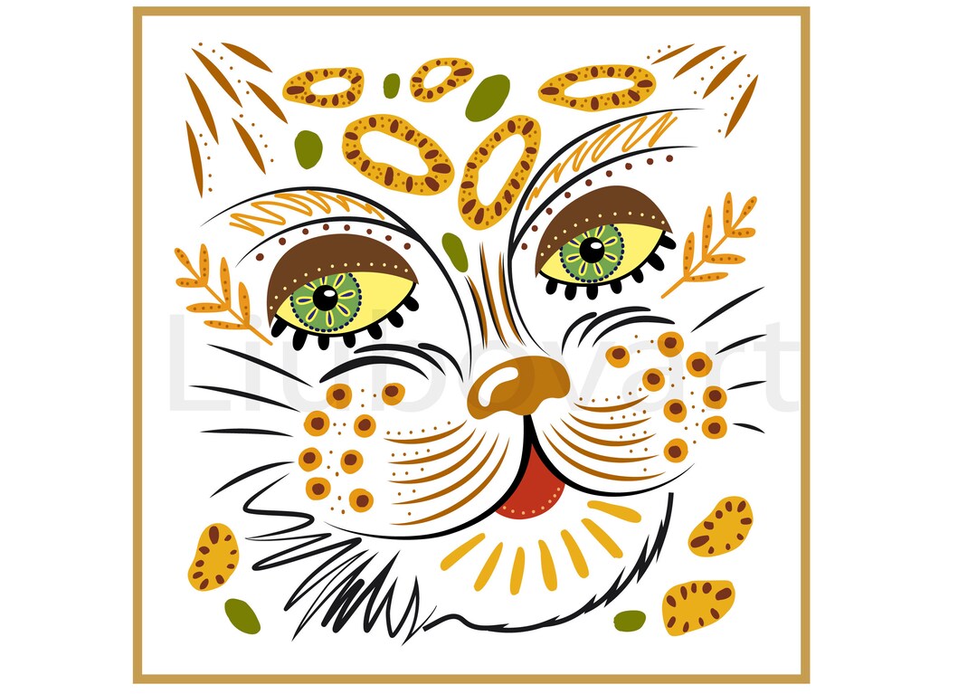 Ukrainian Etsy Seller / Print This Drawing of a Cat in the Abstract ...