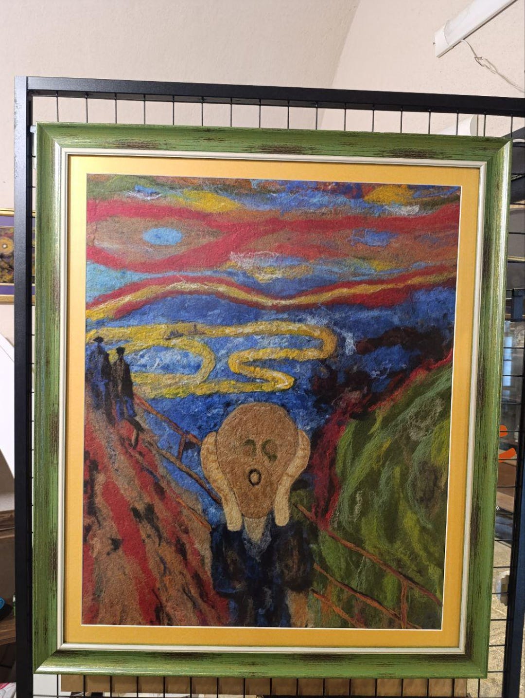 The Scream Felt Art: Handmade Merino Wool Fiber Painting - Etsy