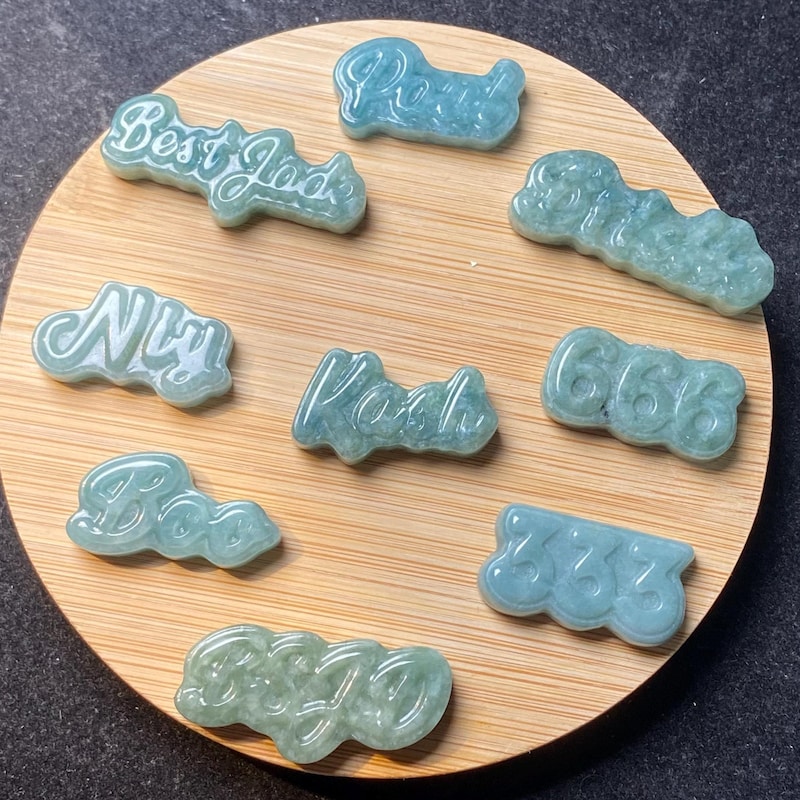 Letter Necklace With Jade - Etsy