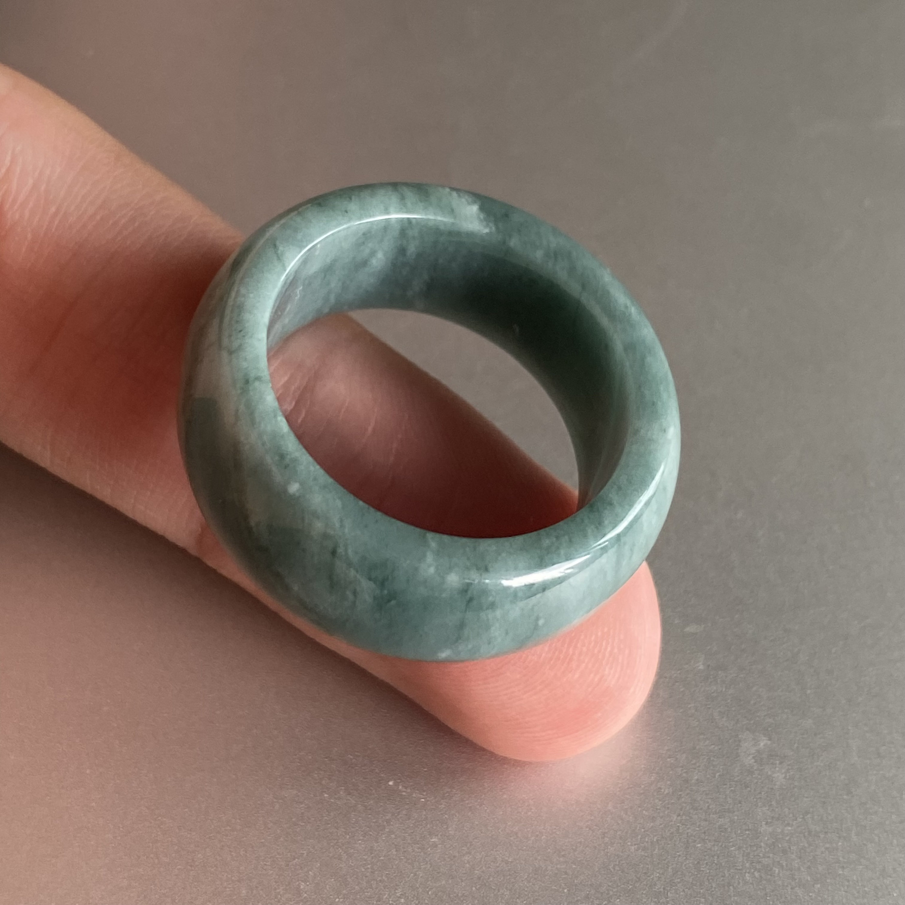 20.8mm Transparent Natural Green Blue Guatemalan jadeite ring | Etsy