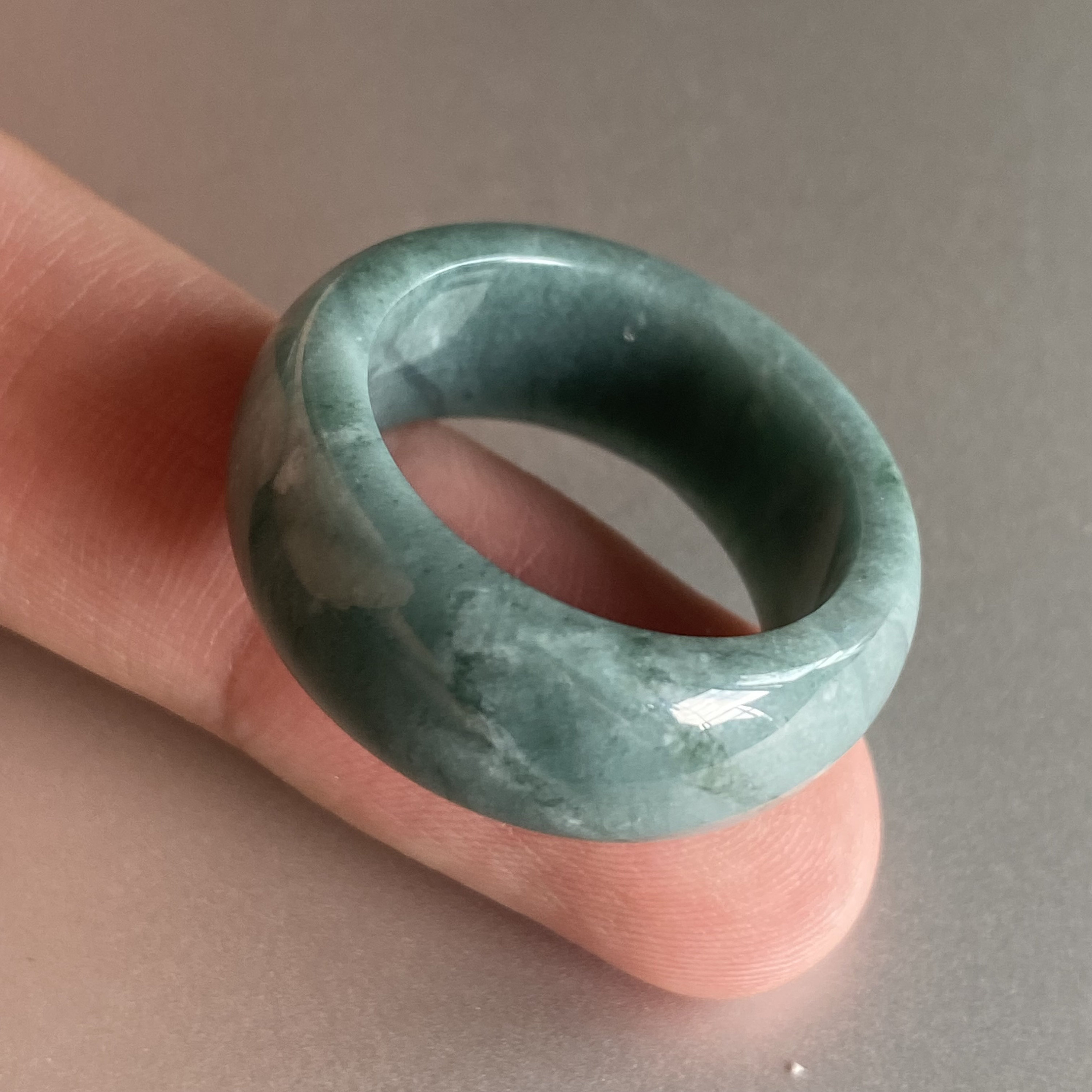 20.8mm Transparent Natural Green Blue Guatemalan jadeite ring | Etsy