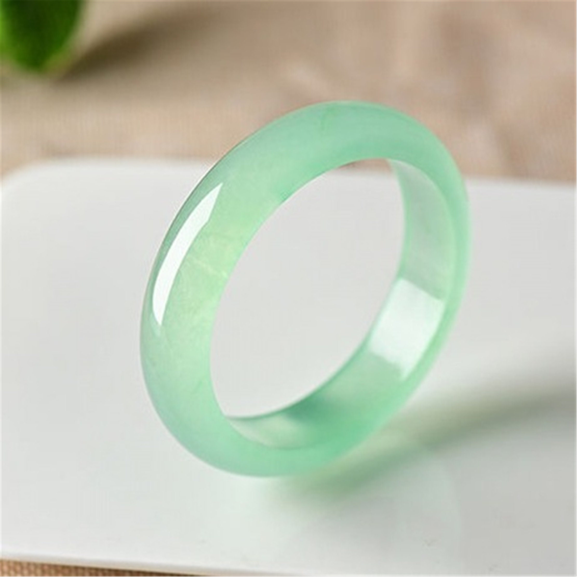 54-64mm Natural Pure Green Agate jade hand carved real A stone | Etsy