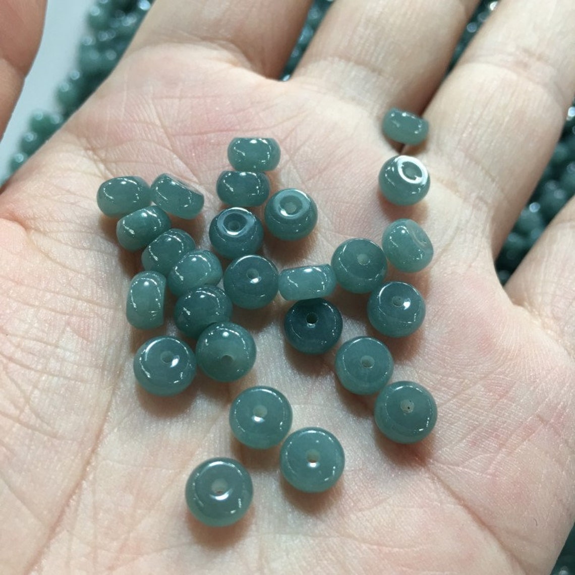 100pcs Transparent Blue Jadeite Beads Guatemala Jade Donut - Etsy