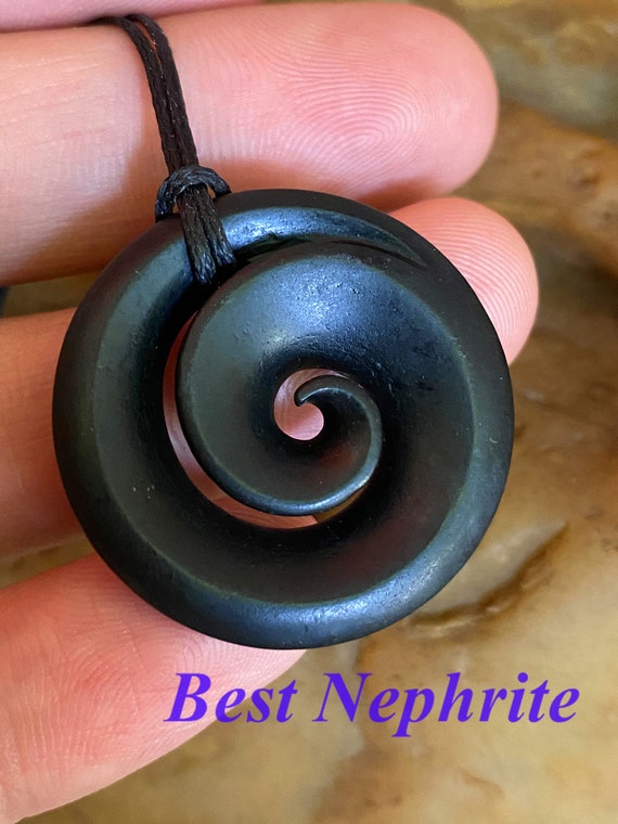 Australian Black Green Nephrite Jade Pendant Dull Polishing - Etsy