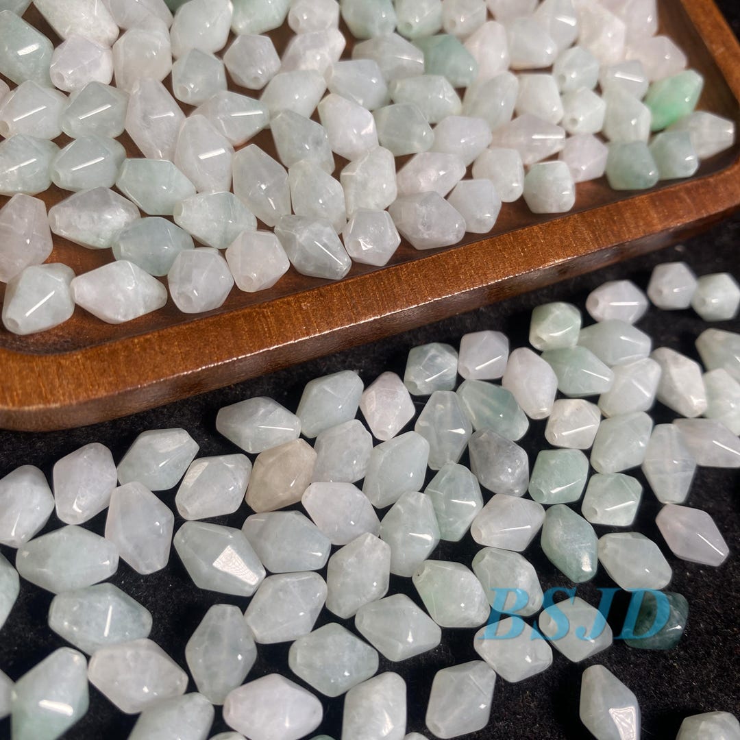 Rhombus Barrel Natural Grade A Jade Spacer Round Beads Burma Myanmar ...