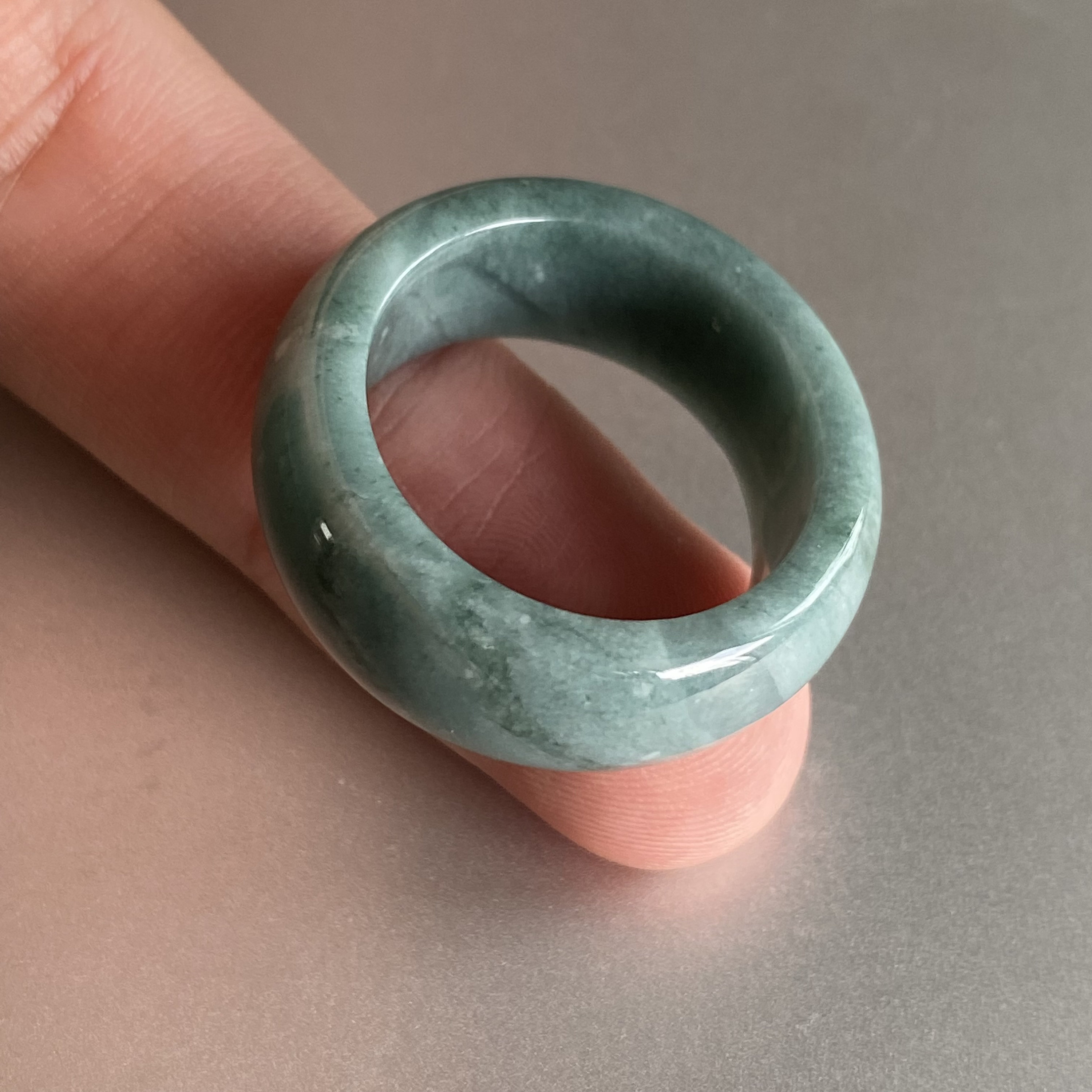 20.8mm Transparent Natural Green Blue Guatemalan jadeite ring | Etsy