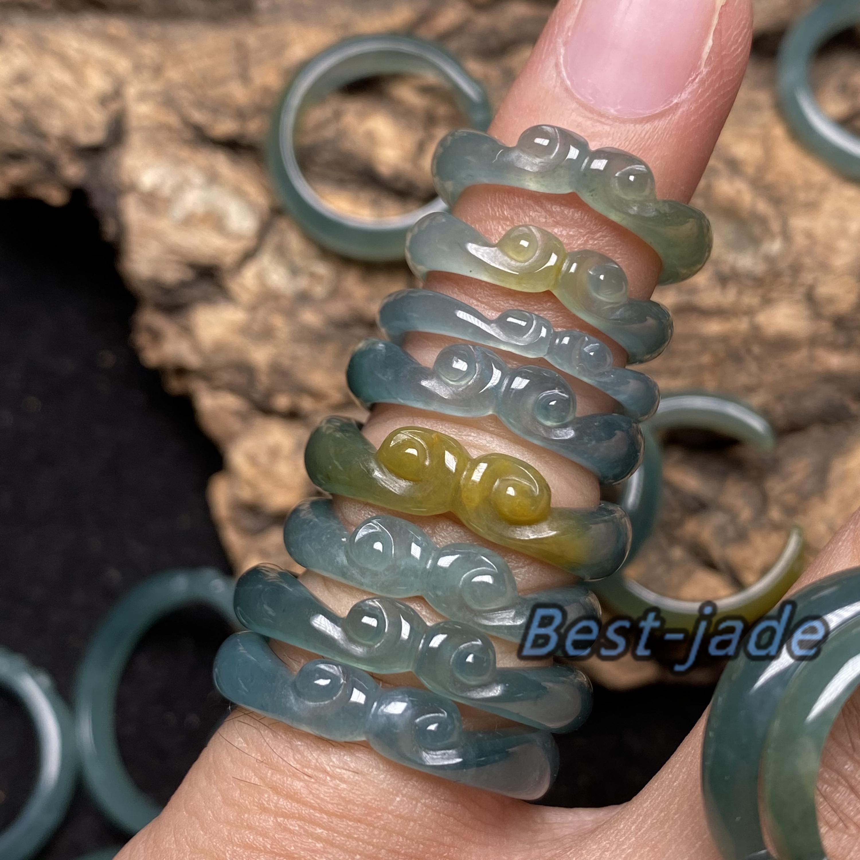 Monkey King Jadeite Sun Wukong Natural Blue Guatemalan Jadeite Ring ...