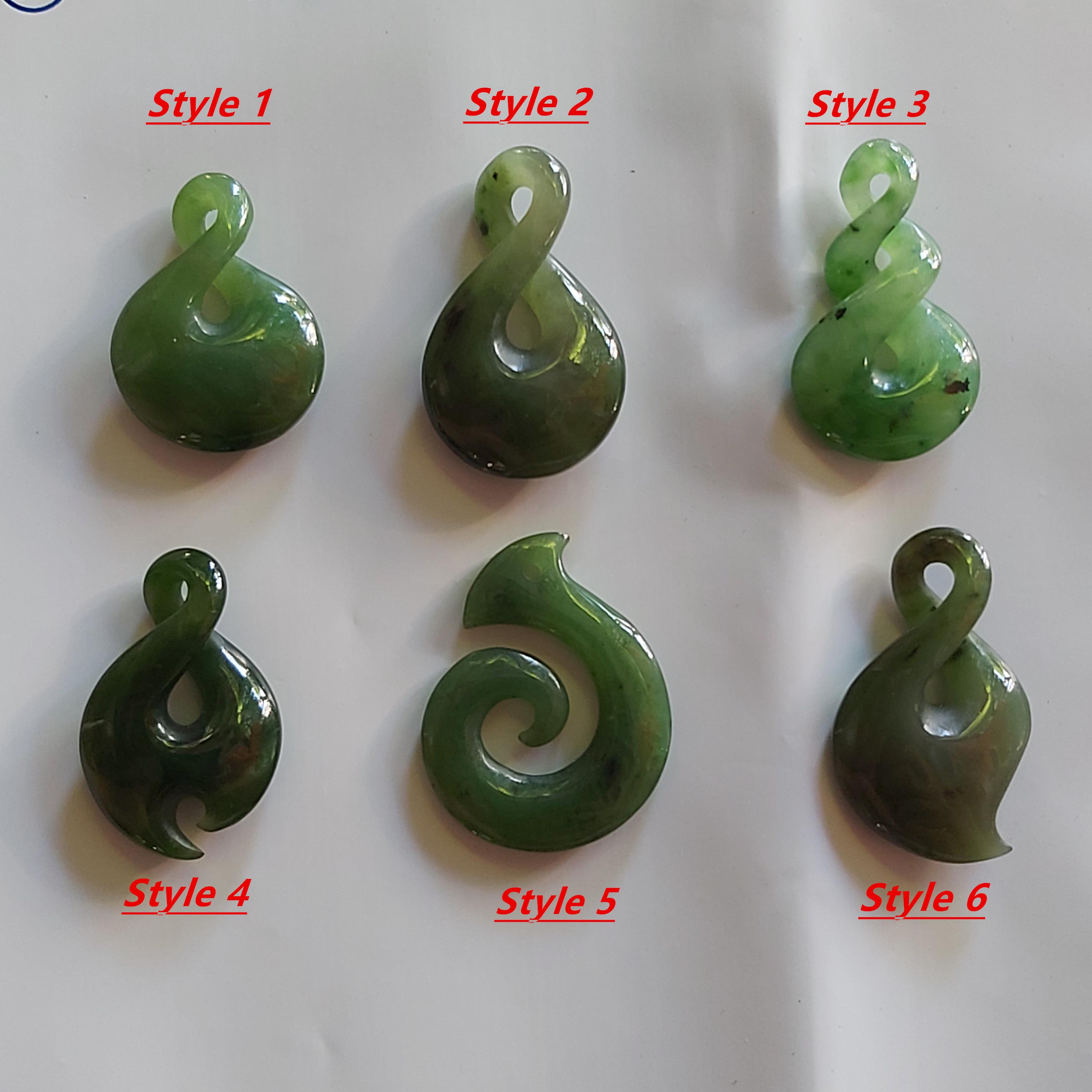 6 Style Maori Style Natural GREEN Nephrite Jade Greenstone Canadian ...