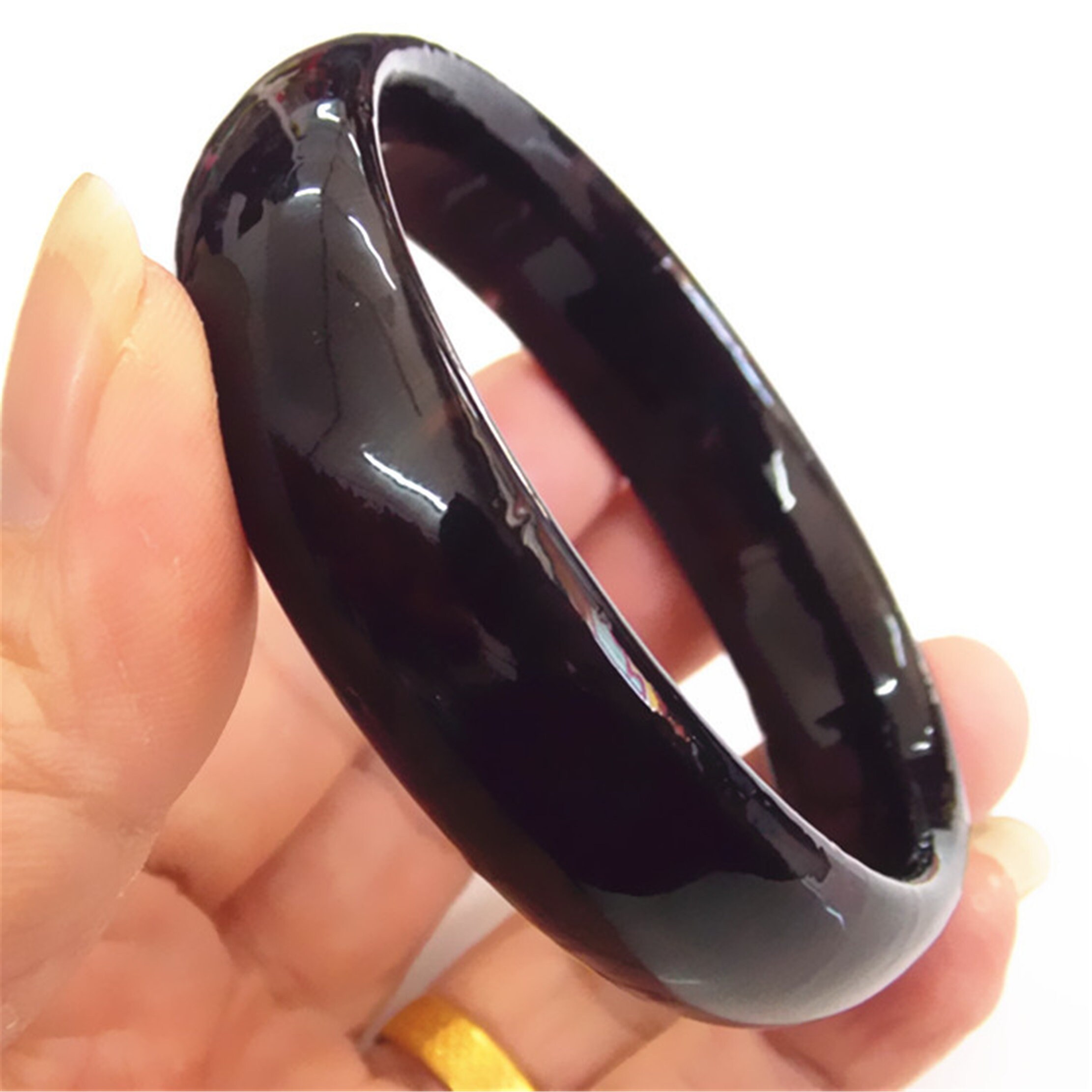 54-68mm Natural Black Obsidian Jade Hand Carved Real A Stone | Etsy