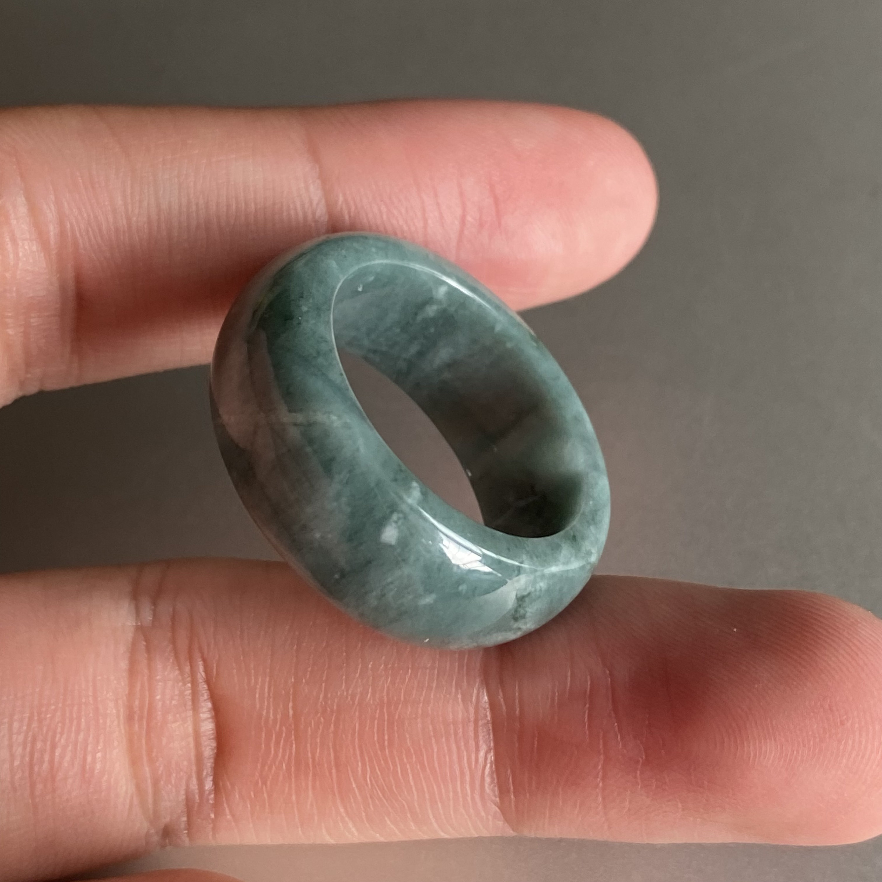 20.8mm Transparent Natural Green Blue Guatemalan jadeite ring | Etsy