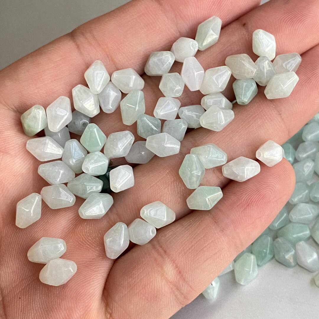 Rhombus Barrel Natural Grade A Jade Spacer Round Beads Burma Myanmar ...