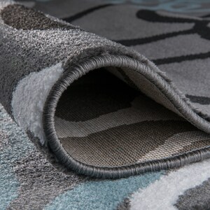 Contemporary Modern Floral Flowers Area Rug Geometric Pattern Chic ...