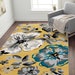 Modern Floral Design Yellow Area Rug Flower Shape Rugs - Etsy