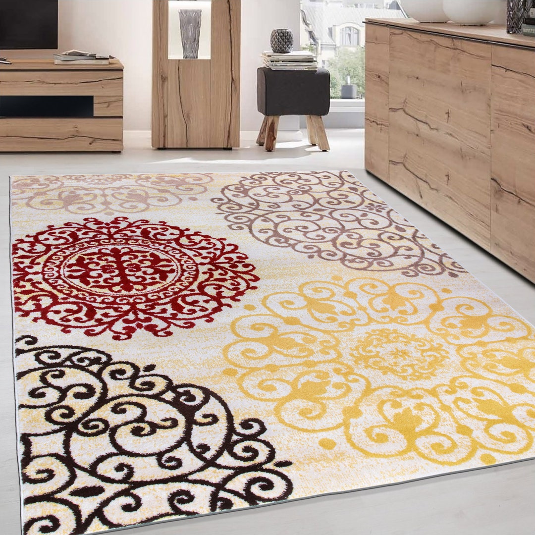 Contemporary Modern Floral Indoor Soft Cream Area Rug - Etsy