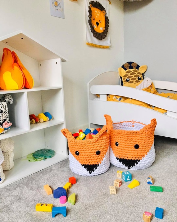 PDF Fox Basket 5 Sizes Crochet Pattern Tshirt Yarn Tutorial | Etsy