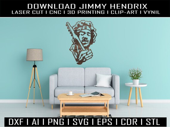Jimmy Hendrix STL I Ai I PNG I SVG I Eps I Pdf I Dwg I Dxf I - Etsy