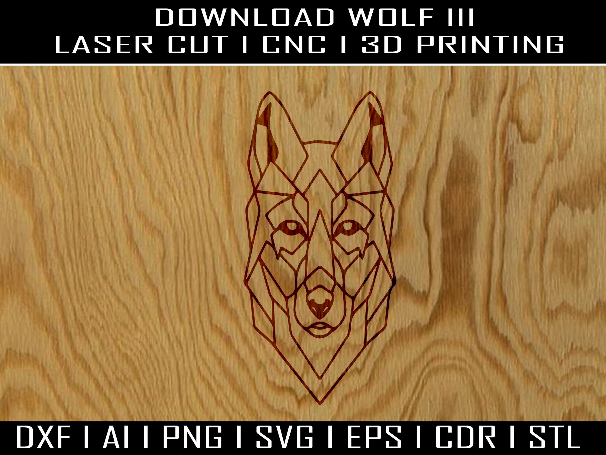 Wolf STL I Ai I PNG I SVG I Eps I Pdf I Dwg I Dxf I laser | Etsy