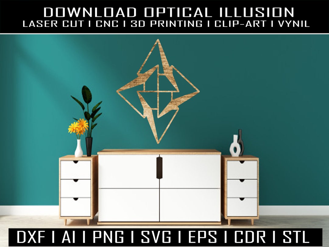 Optical Illusion STL I Ai I PNG I SVG I Eps I Pdf I Dwg I Dxf I Laser ...