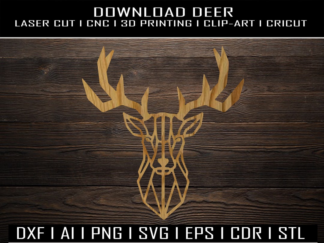 Stag STL I Ai I PNG I SVG I Eps I Pdf I Dwg I Dxf I Laser Cutting I Cnc ...
