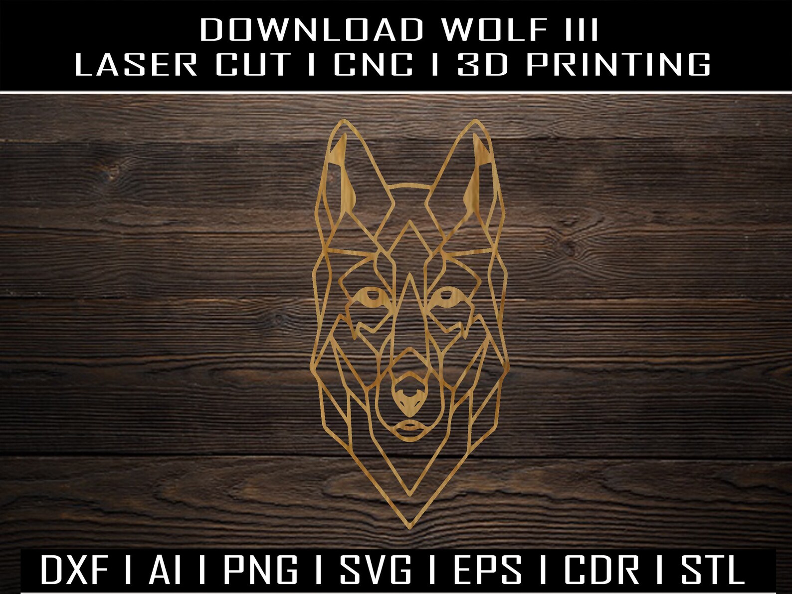 Wolf STL I Ai I PNG I SVG I Eps I Pdf I Dwg I Dxf I laser | Etsy
