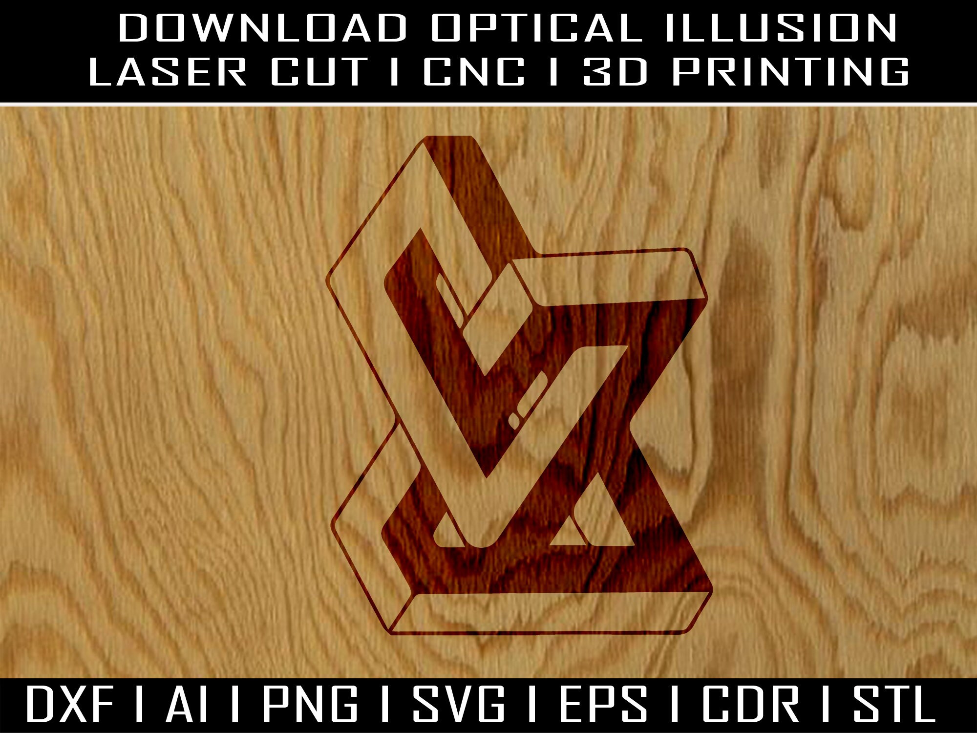 Optical Illusion STL I Ai I PNG I SVG I Eps I Pdf I Dwg I Dxf | Etsy España