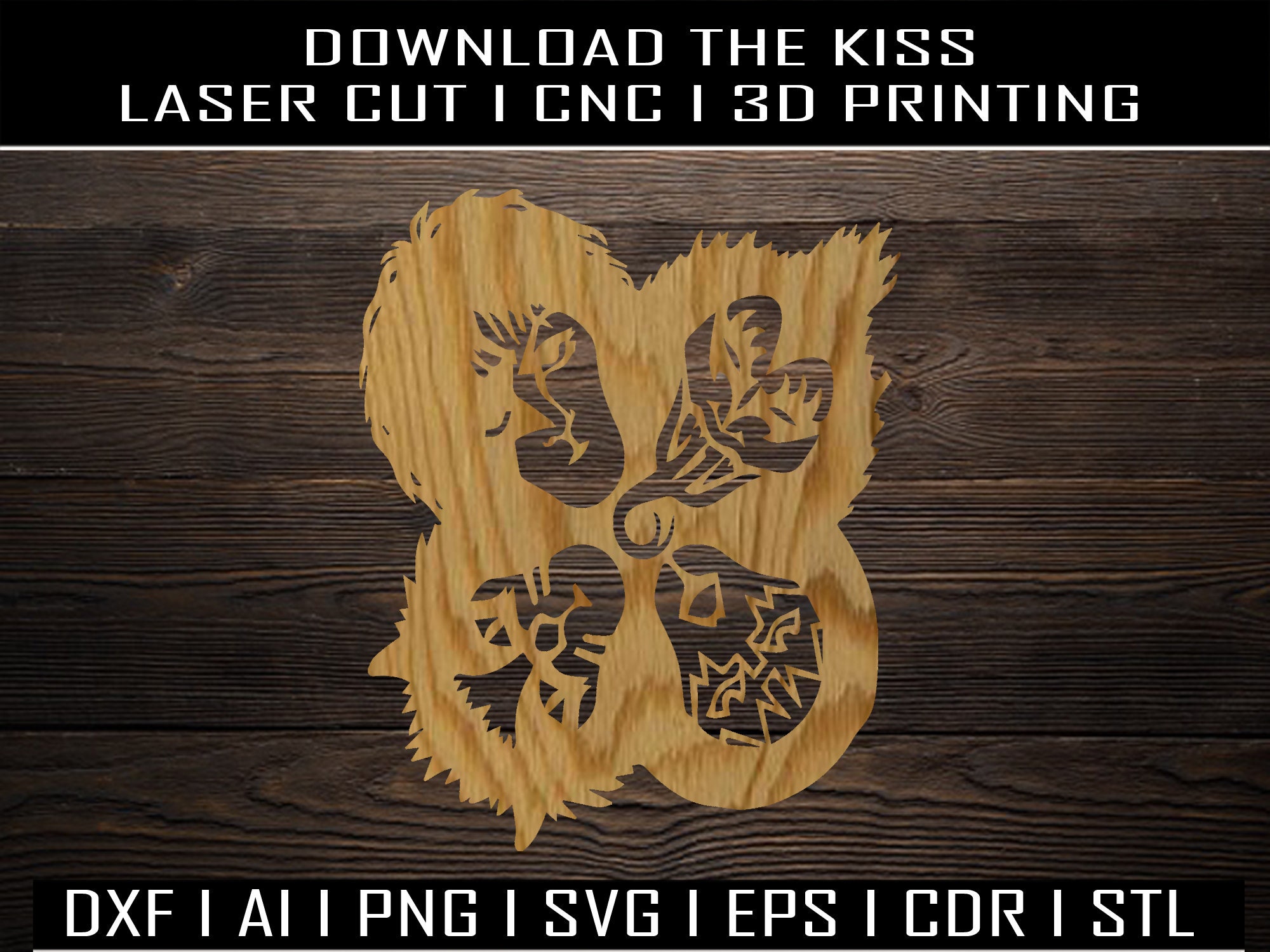 Kiss STL I Ai I PNG I SVG I Eps I Pdf I Dwg I Dxf I Laser Cutting I Cnc ...