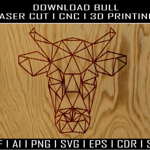 Bull STL I Ai I PNG I SVG I Eps I Pdf I Dwg I Dxf I laser | Etsy