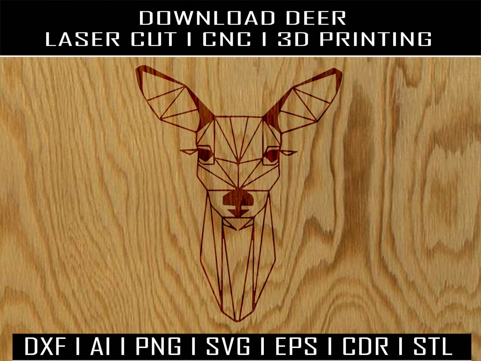 Deer STL I Ai I PNG I SVG I Eps I Pdf I Dwg I Dxf I laser cutting I cnc ...