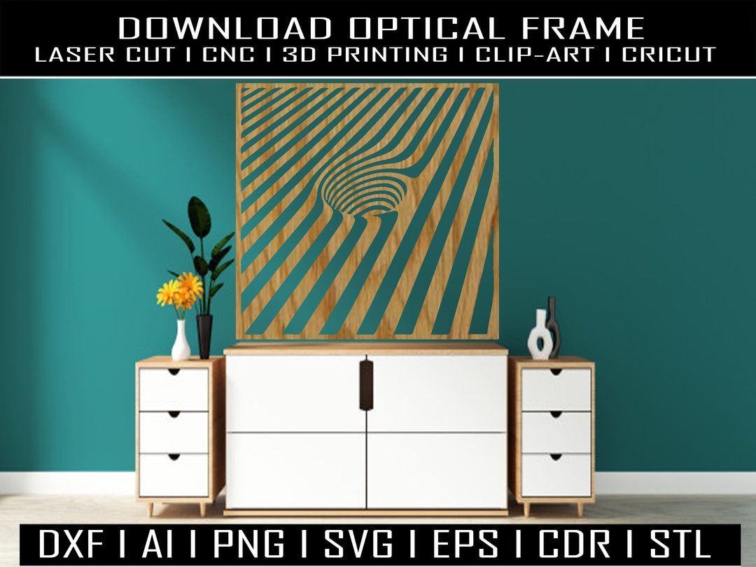 Optical Illusion Frame STL I Ai I PNG I SVG I Eps I Pdf I Dwg I Dxf I ...