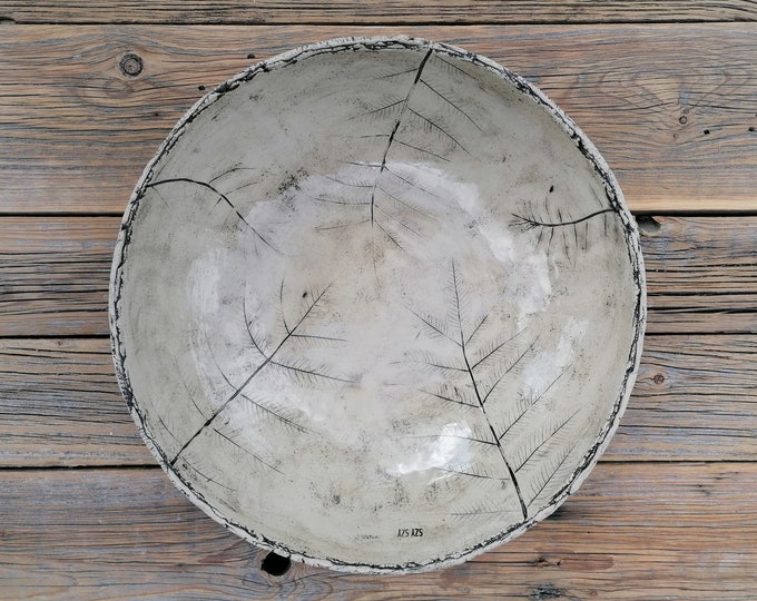 Extra Large Ceramic Bowl, Extra Large Boho Fruit Bowl, Natural Serving ...