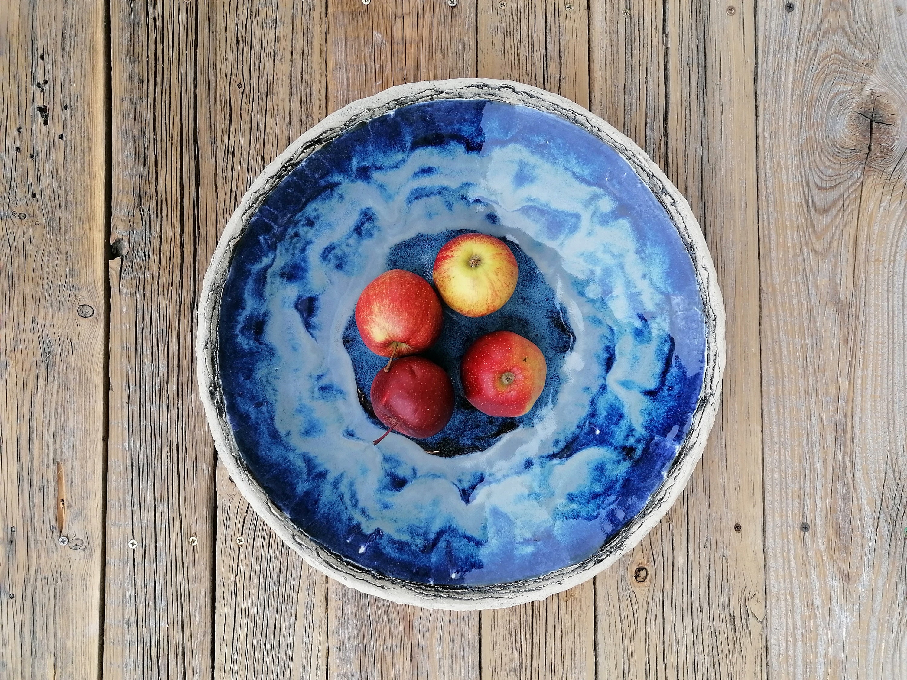 Extra Large Ceramic Bowl Blue Ceramic Bowl Fruit Bowl - Etsy