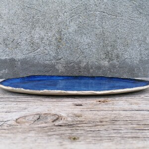 Ceramic Serving Plate, Oval Platter, Blue Oval Plate, Serving Plate - Etsy