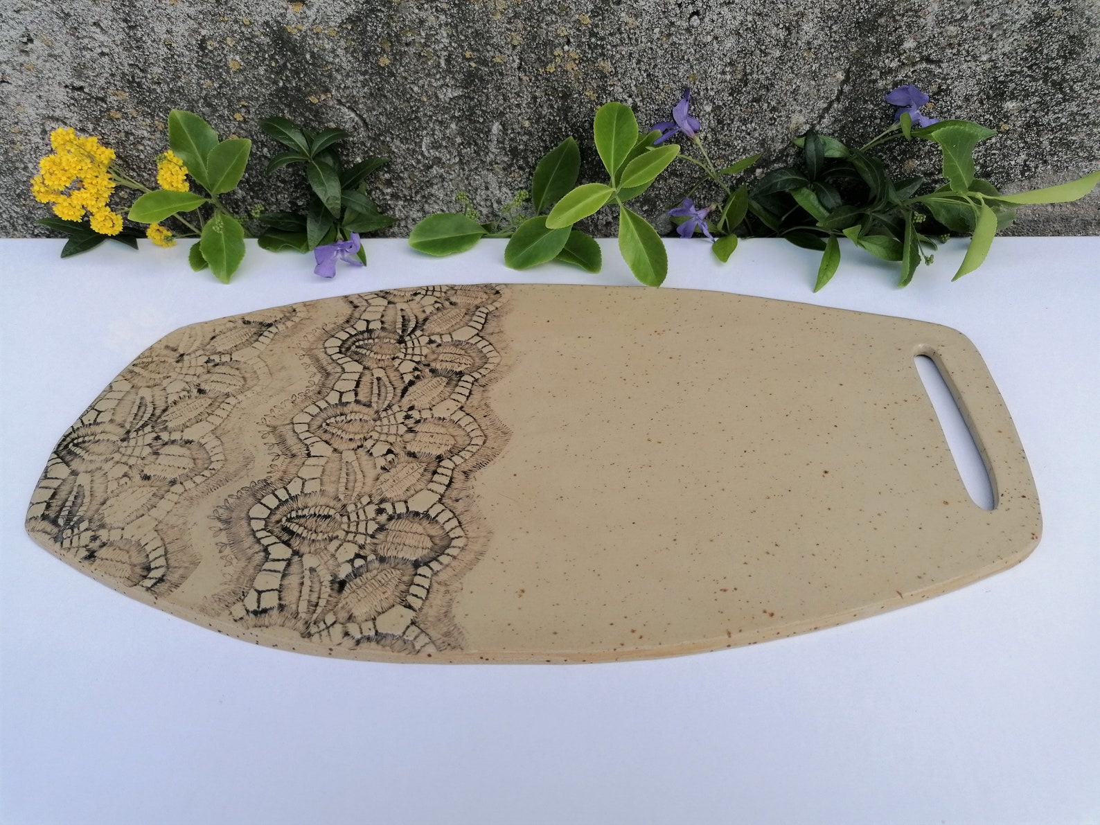 Ceramic Serving Board Natural Cutting Board a Large Serving - Etsy
