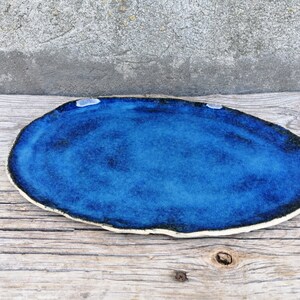 Ceramic Serving Plate, Oval Platter, Blue Oval Plate, Serving Plate - Etsy