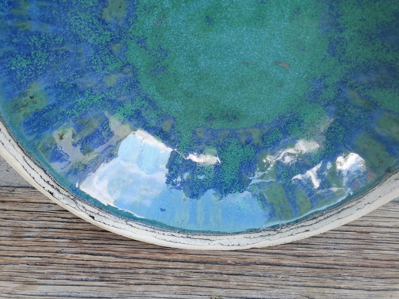Extra Large Green and Blue Ceramic Bowl Fruit Bowl - Etsy