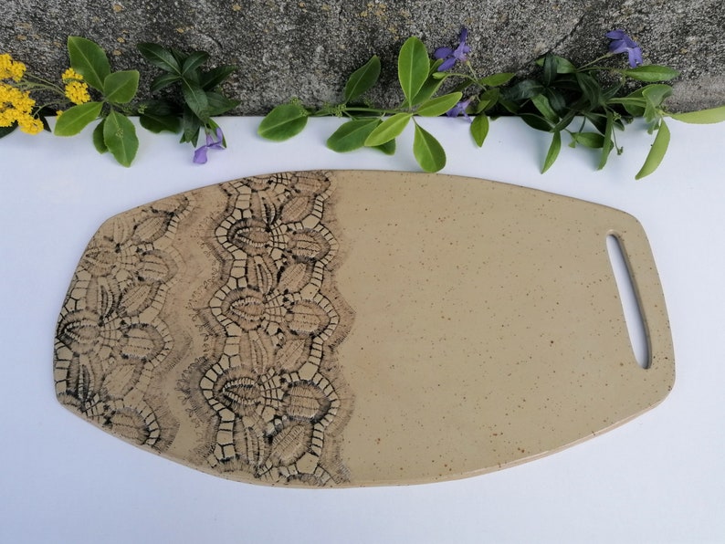 Ceramic Serving Board Natural Cutting Board a Large Serving - Etsy