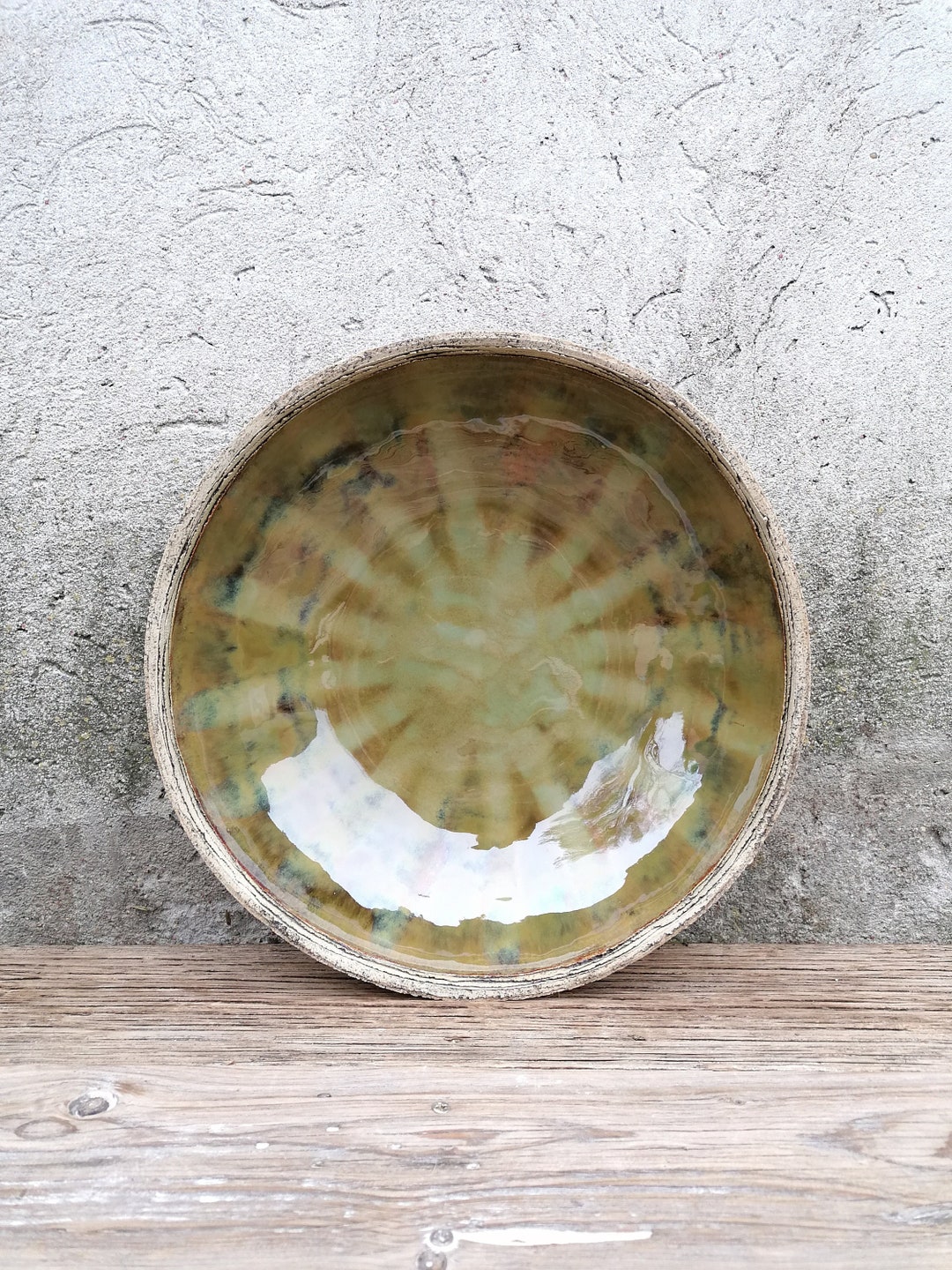 Extra Large Green Ceramic Bowl, Fruit Bowl - Etsy
