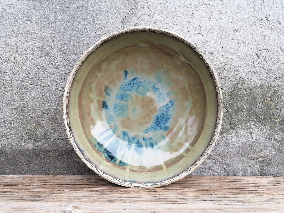 Extra Large Green and Blue Ceramic Bowl, Fruit Bowl - Etsy