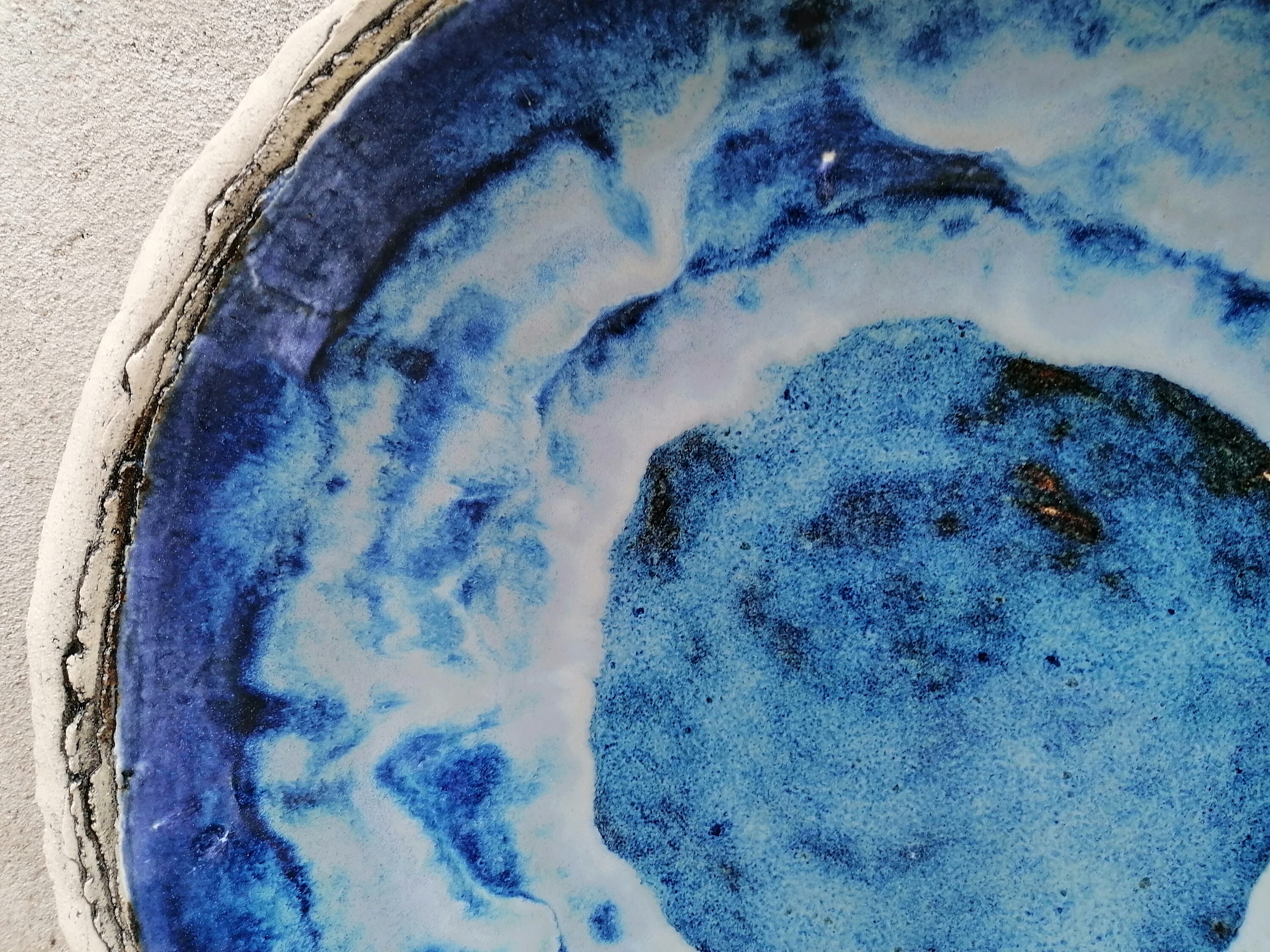 Extra Large Ceramic Bowl Blue Ceramic Bowl Fruit Bowl - Etsy