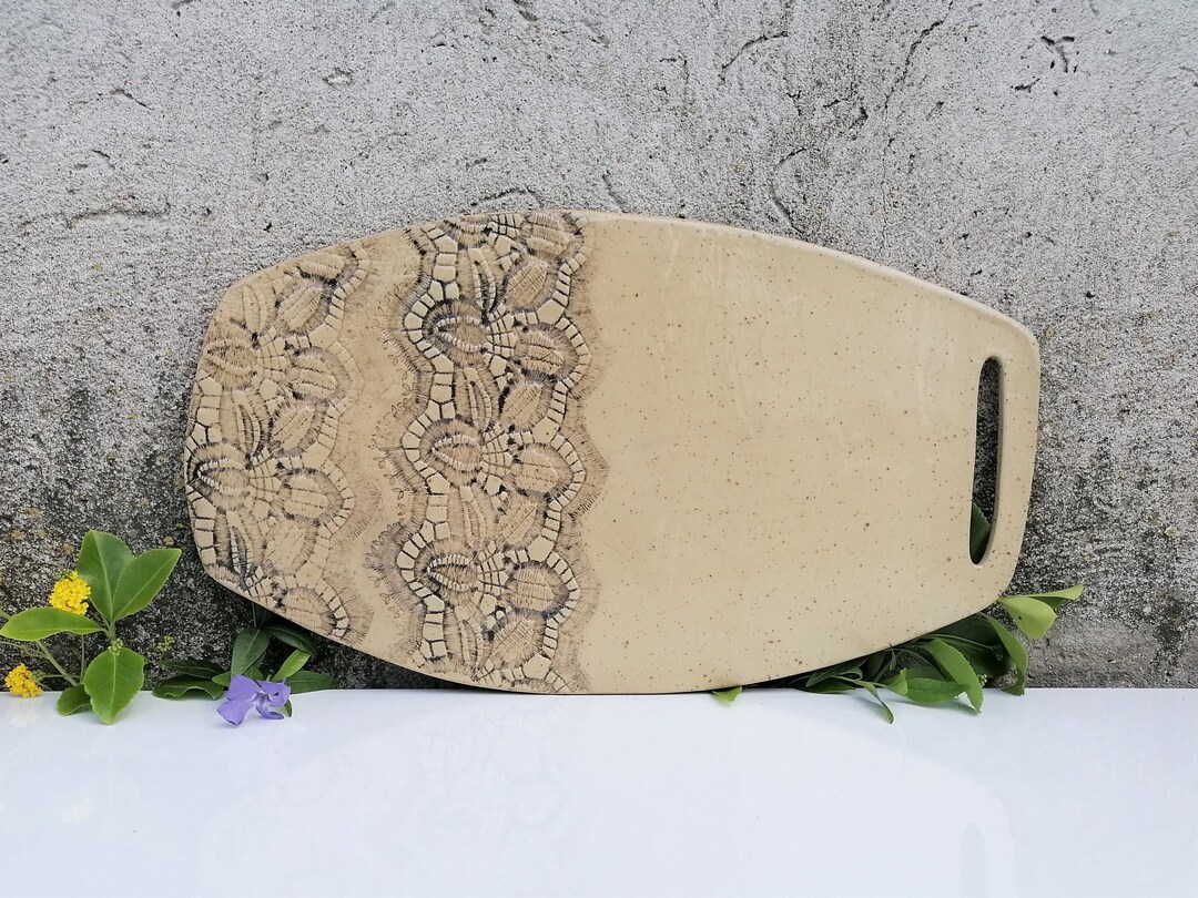 Ceramic Serving Board, Natural Cutting Board, a Large Serving Tray ...