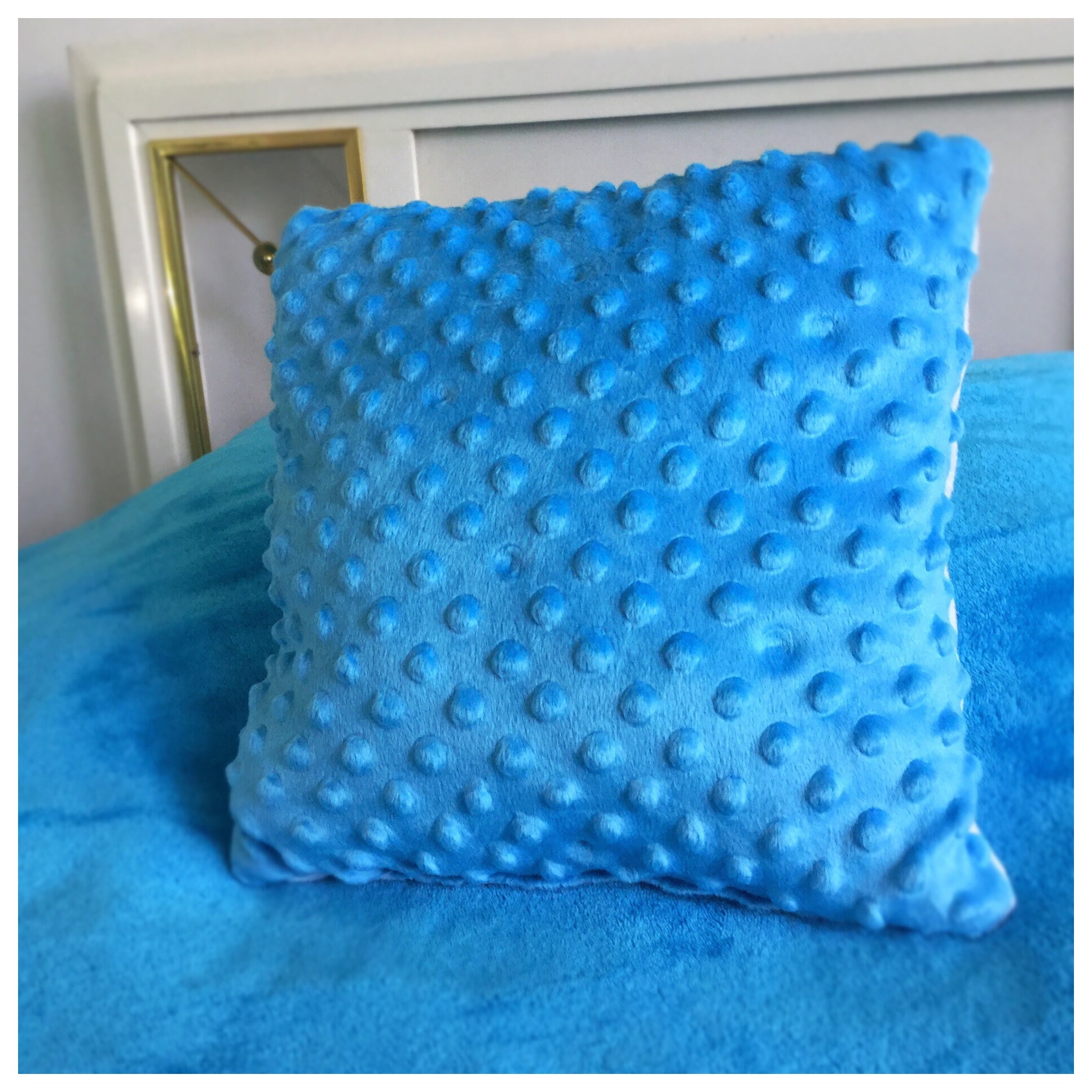 Blue and White Mini Minky Throw Pillow - Etsy UK