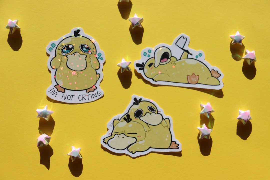 Psyduck Inspired Holographic Stickers - Etsy